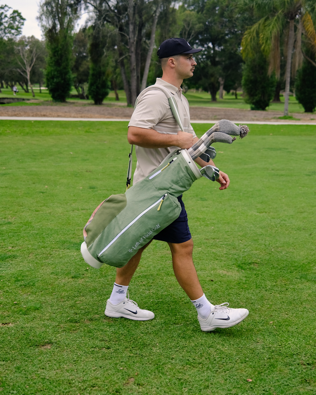 Left of Field x Hiroki Golf Carry Bag - Sage Green | Left of Field Golf